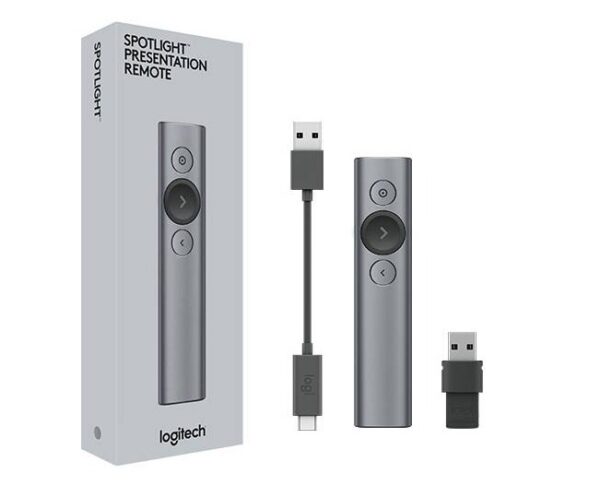 Logitech Spotlight Wireless Presenter Laser Pointer – Slate (สีเทา ...
