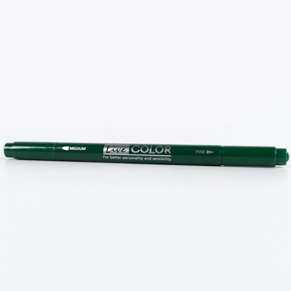 Monami Live Color 17 Dark Green ปากกาสีน้ำ ชนิด 2 หัว สีเขียวเข้ม ของแท้